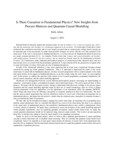 Is There Causation in Fundamental Physics? New Insights from Process Matrices and Quantum Causal ...